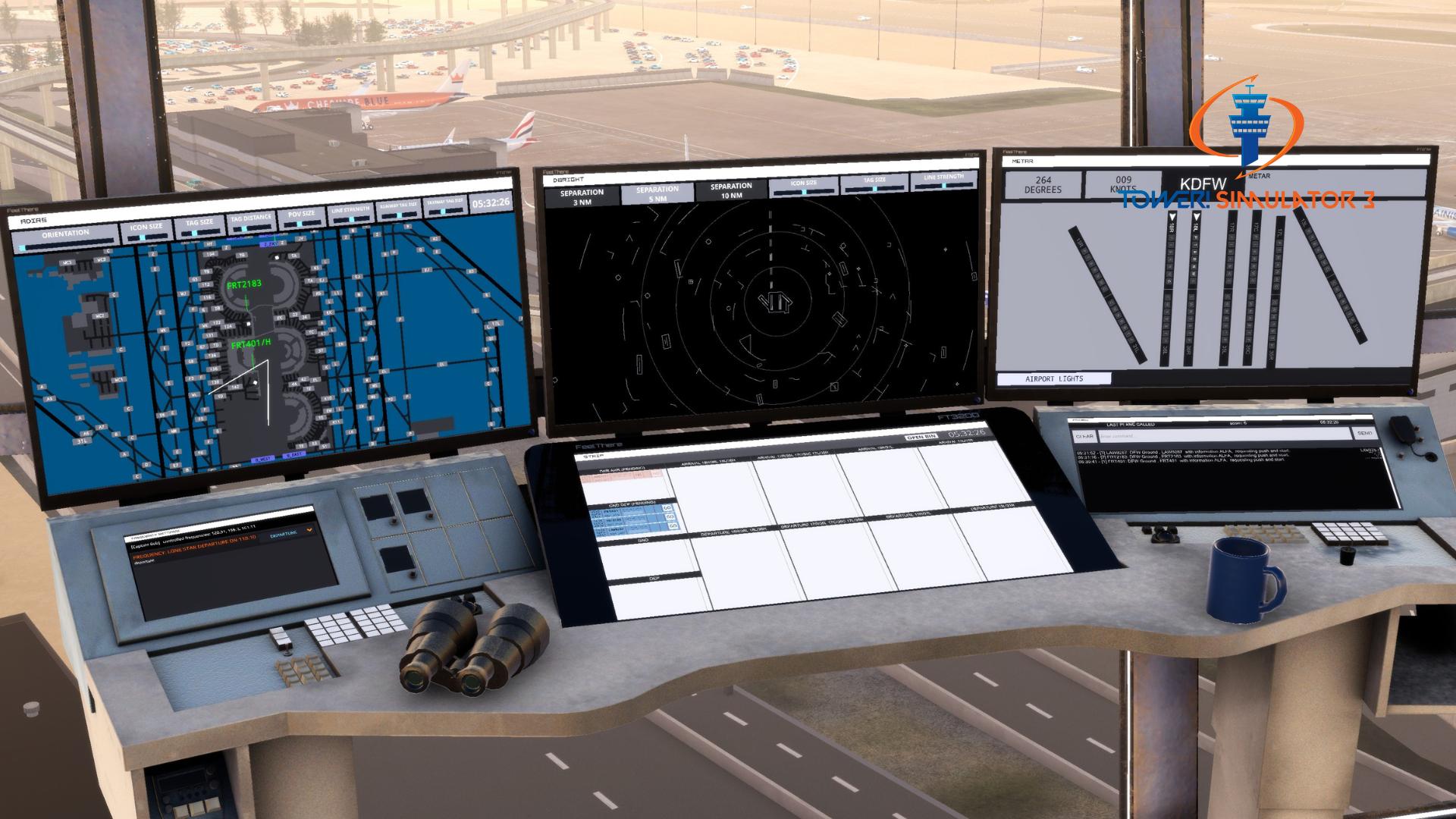 [KDFW] - Dallas-Fort Worth Airport - Tower Simulator 3 - FeelThere.com